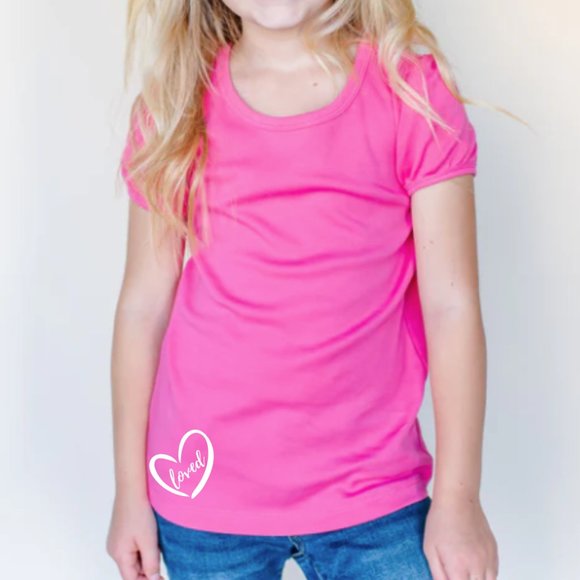 Shirts & Tops | New Barbie Graphic Tee Short Sleeve Loved Pink Girls T ...